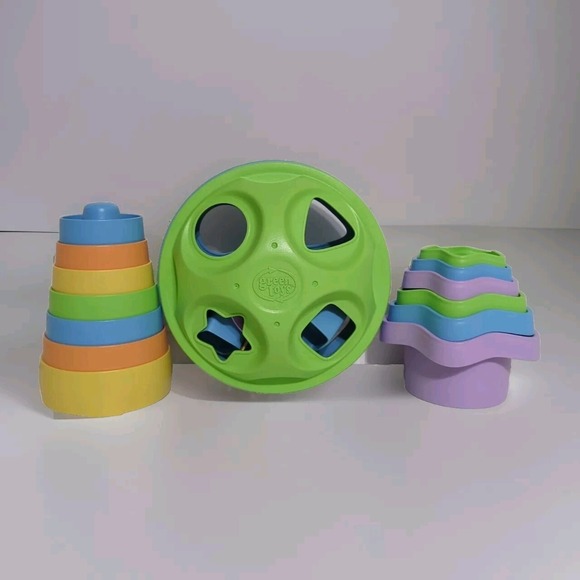 Toys | Green Toys Stacking Sorting Lot Shape Sorter Stacking Cups My ...